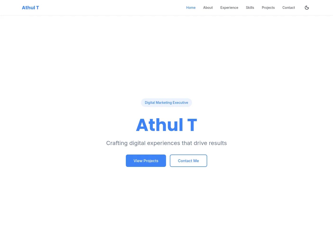 Athul T - Digital Marketing Portfolio Website