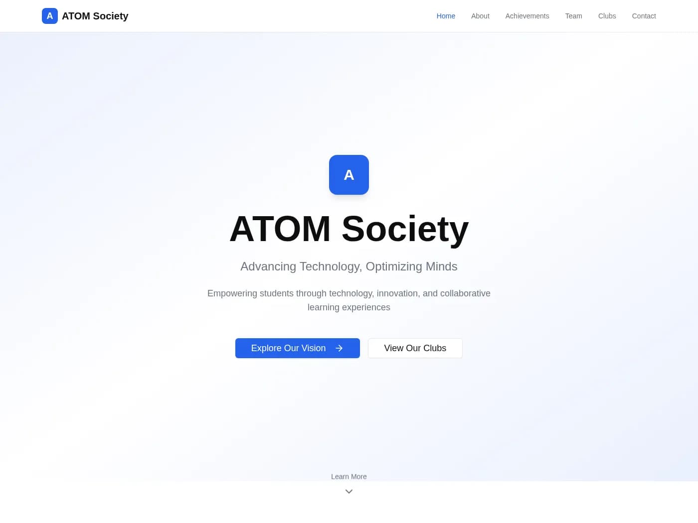 ATOM Society Official Web Flow Website