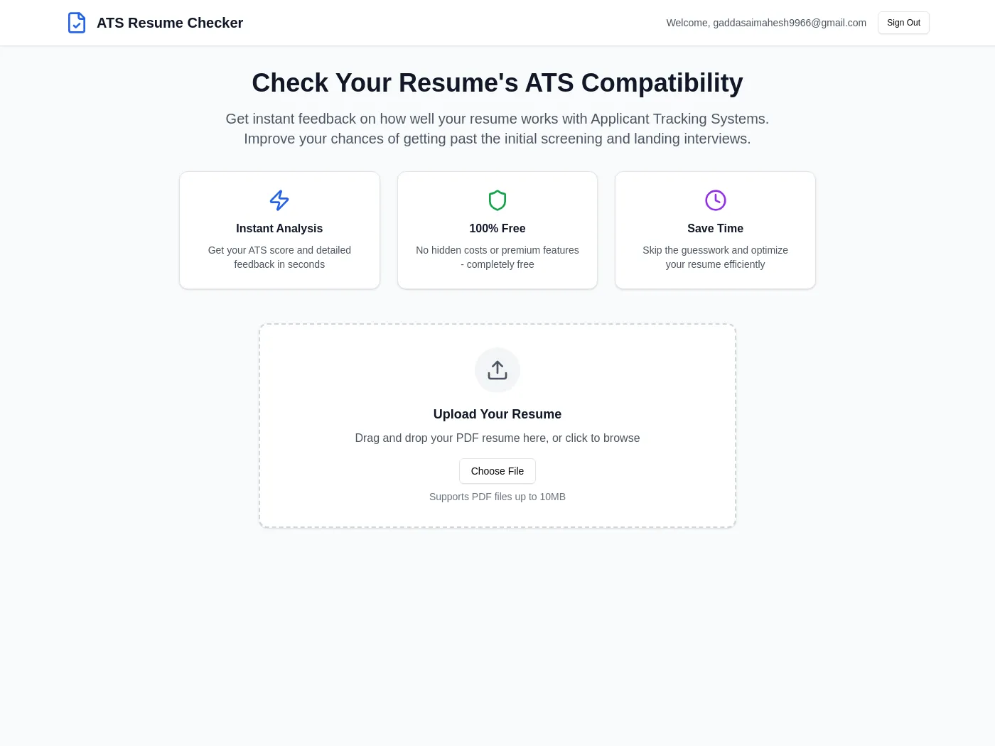ATS-Free Resume Checker