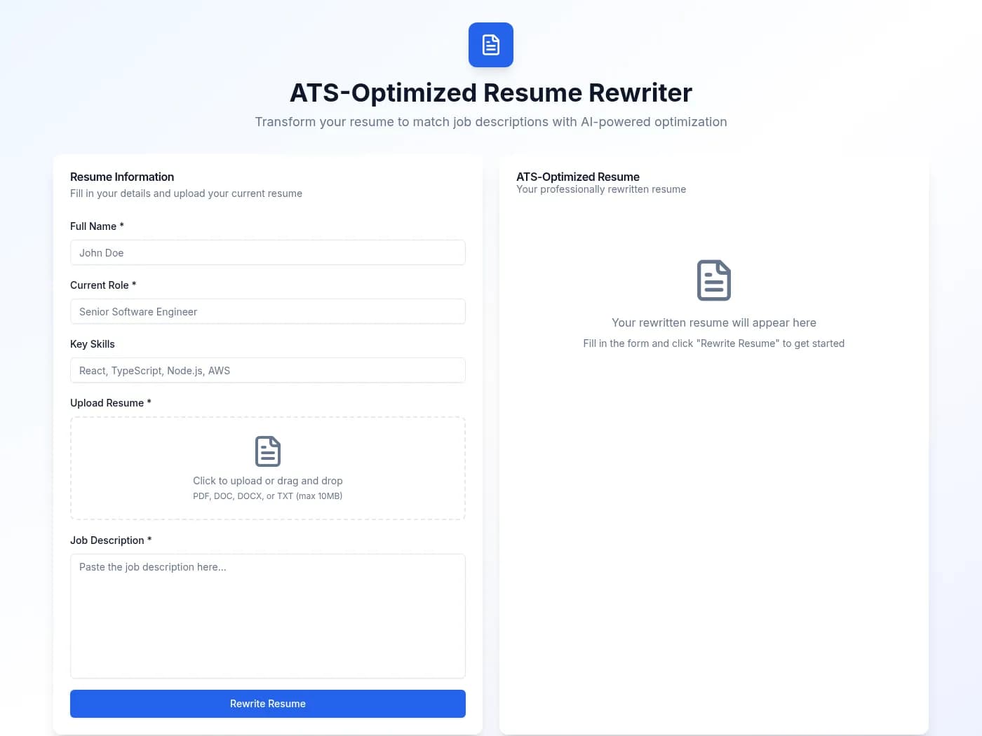ATS-Optimized Resume Rewriter for HR Pros