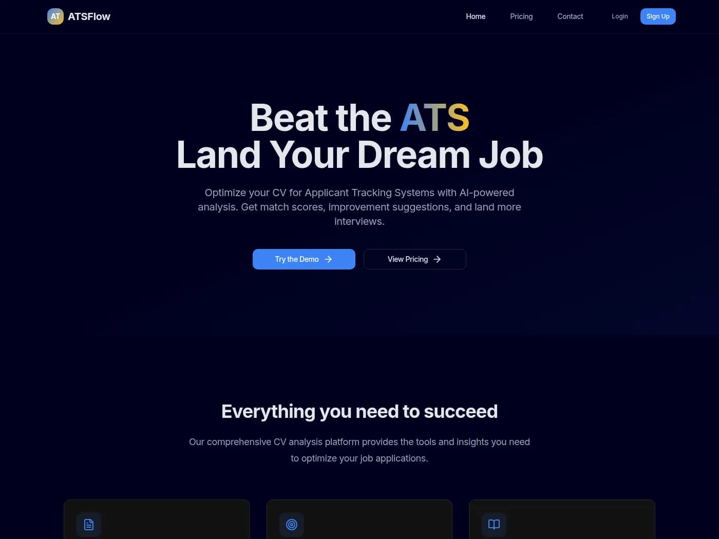 ATSFlow: Modern Dark Landing Site for CV Evaluation