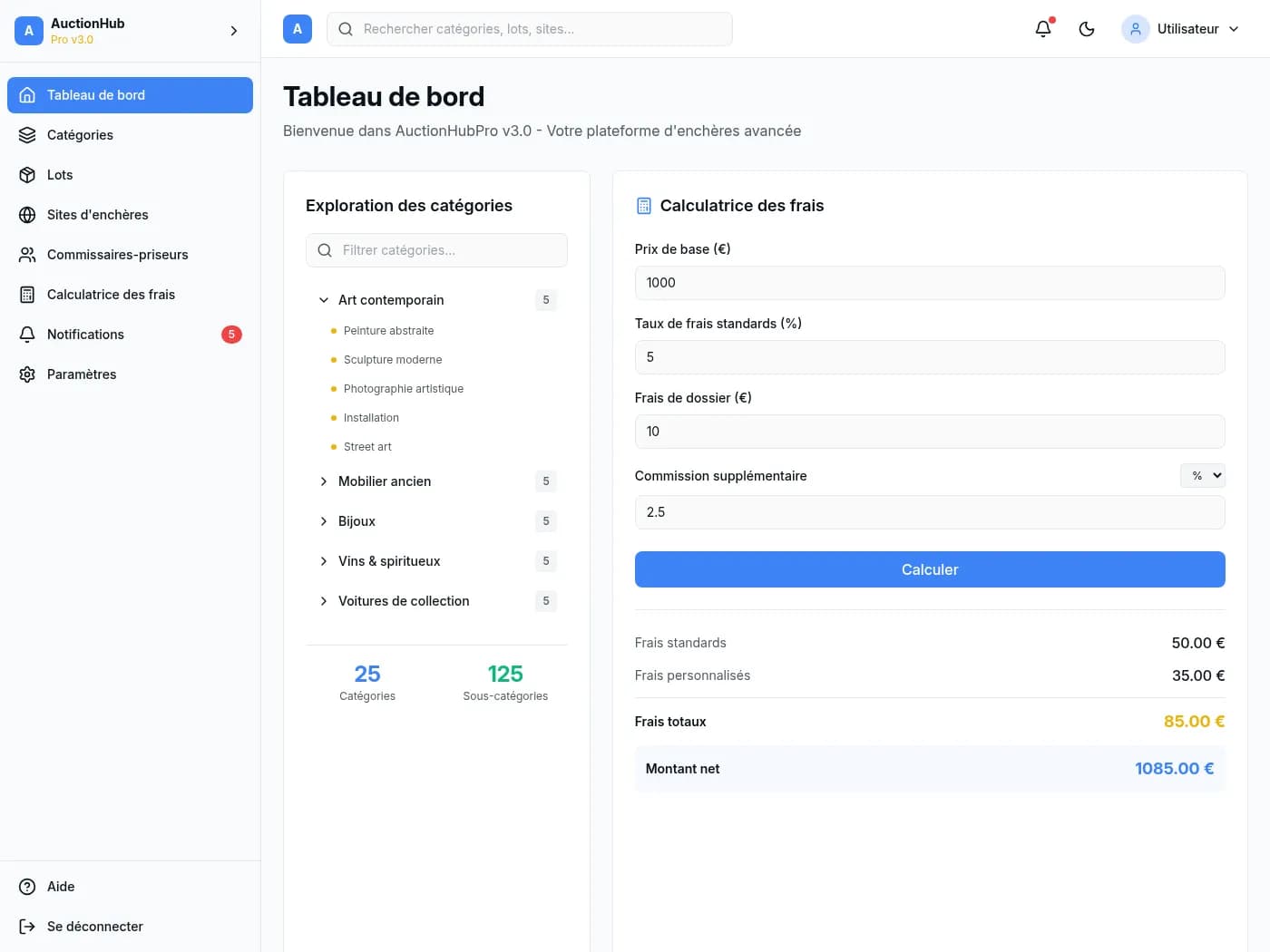 AuctionHubPro – Plateforme d'enchères avancée et personnalisable