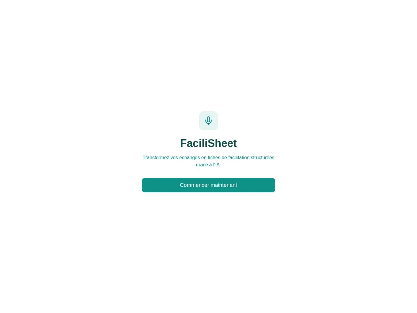 FaciliSheet Audio Notes