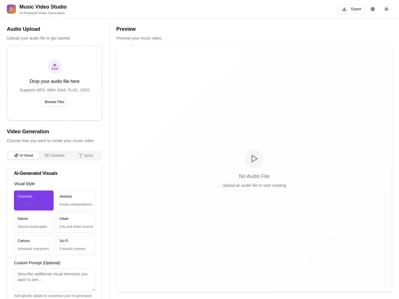 Audio to Music Video Generator