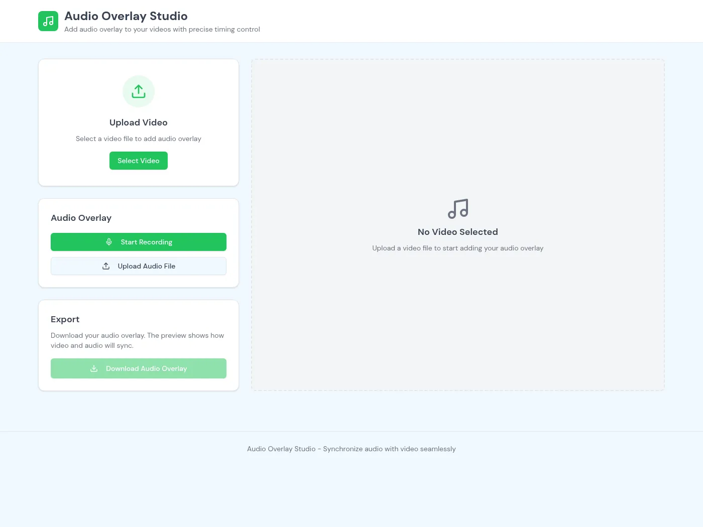 Audio Overlay on Video Utility