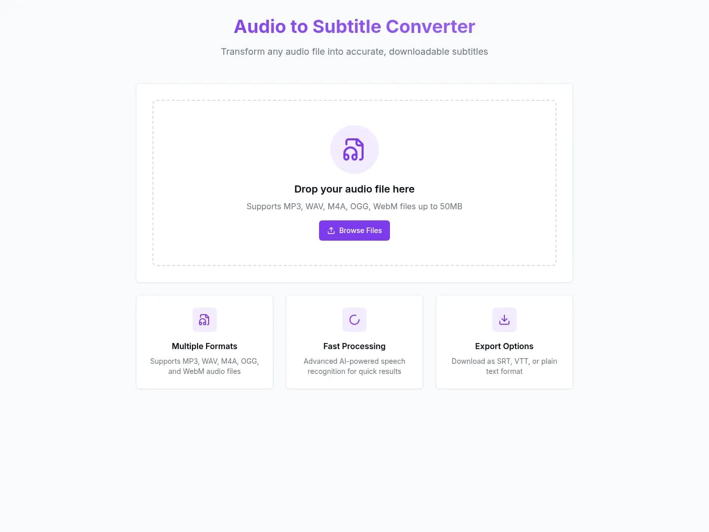 Audio to Subtitle Converter