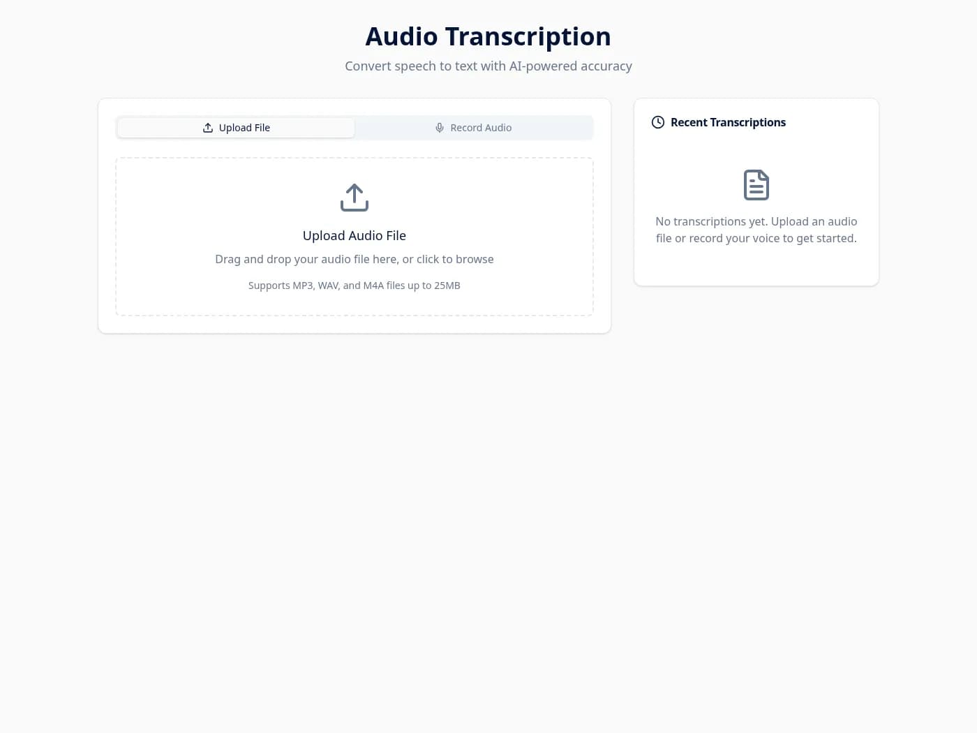 Audio-to-Text Transcription App
