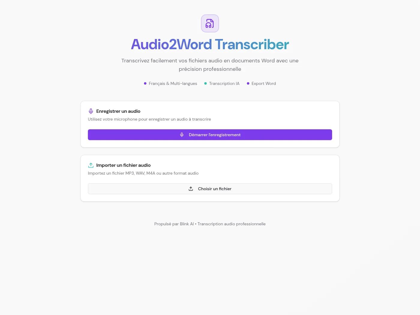 Audio2Word Transcriber