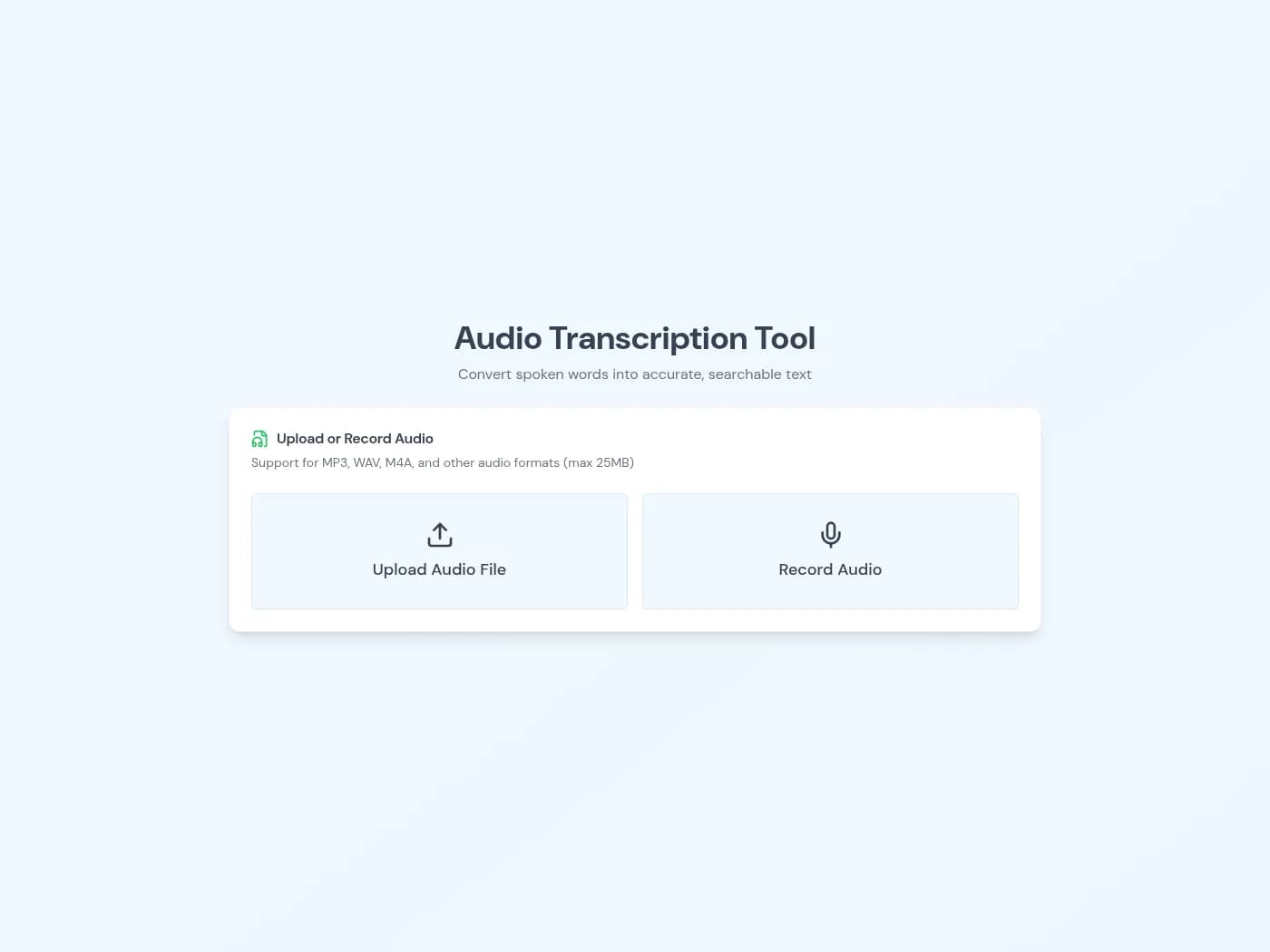 Audio Transcription Tool