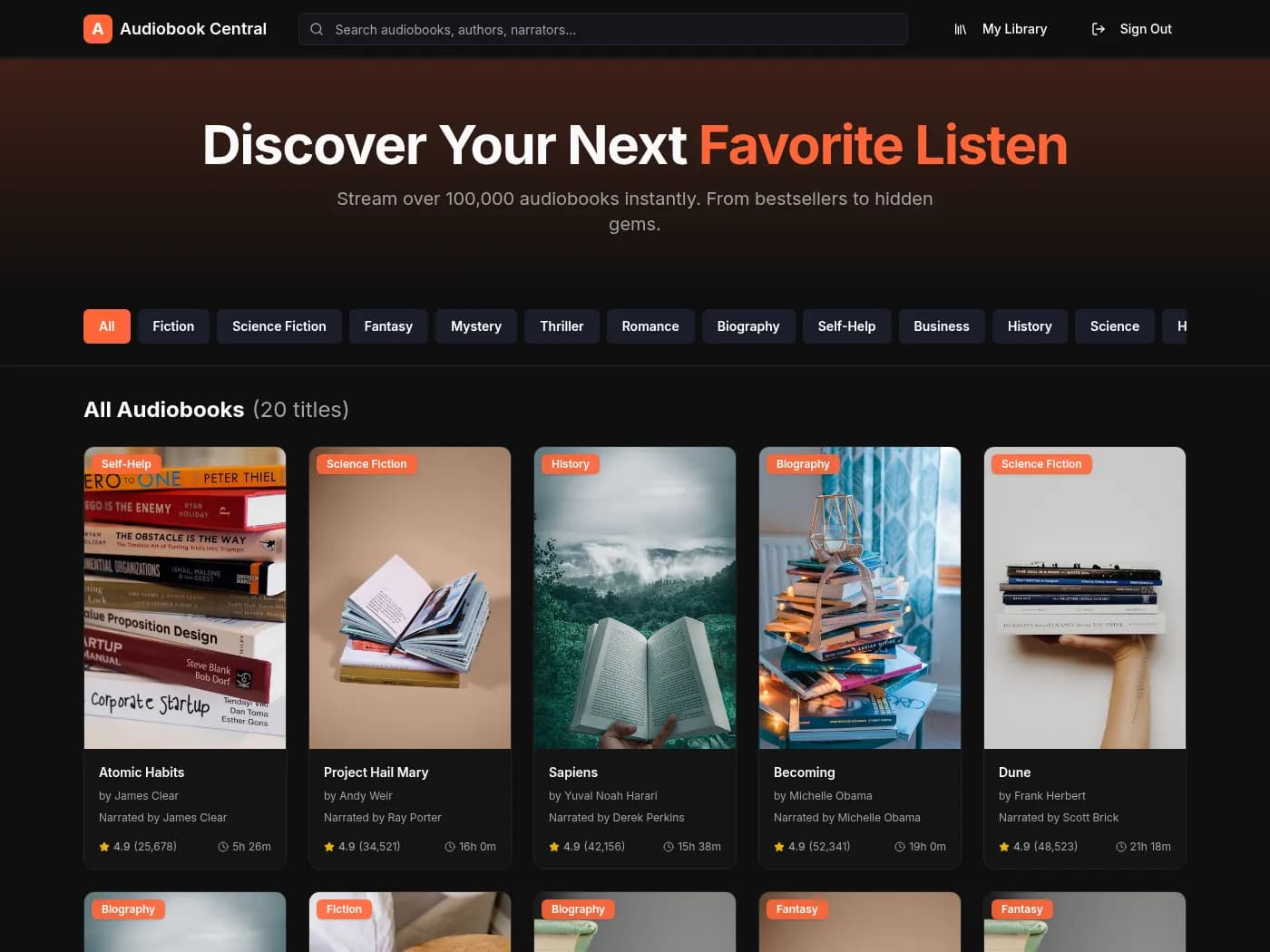 Audiobook Central – Instant Access to 100,000 Audiobooks Online