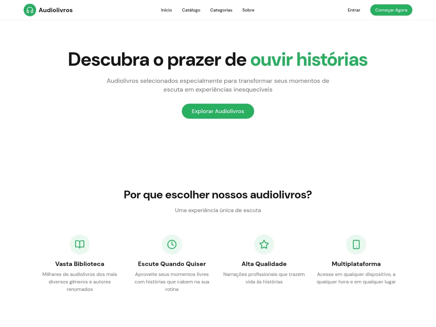 Audiobook Discovery Landing Page