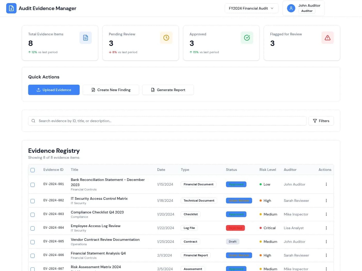 Audit Evidence Management Platform