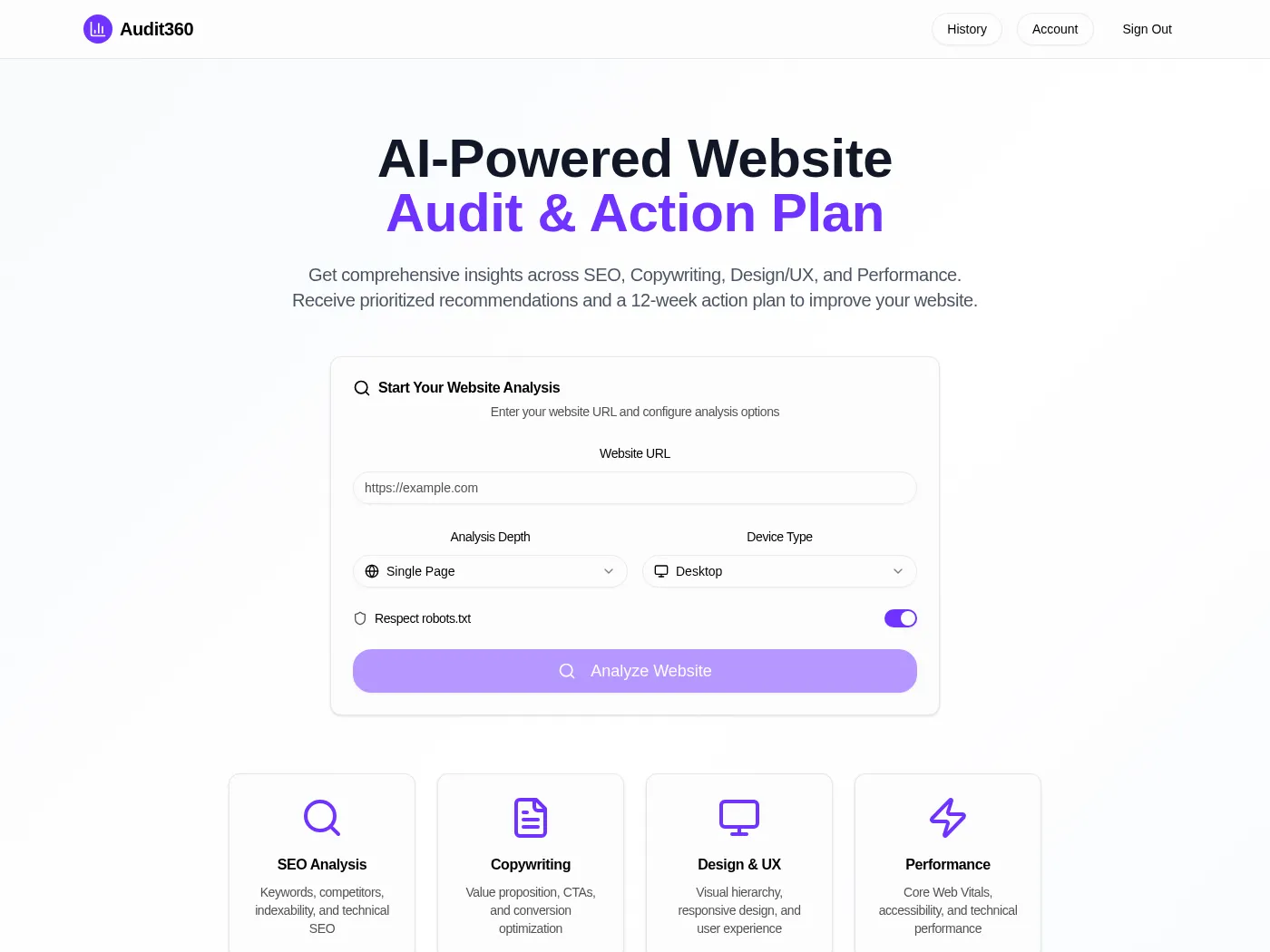 Audit360: AI-Powered Website Audit & Action Plan Dashboard