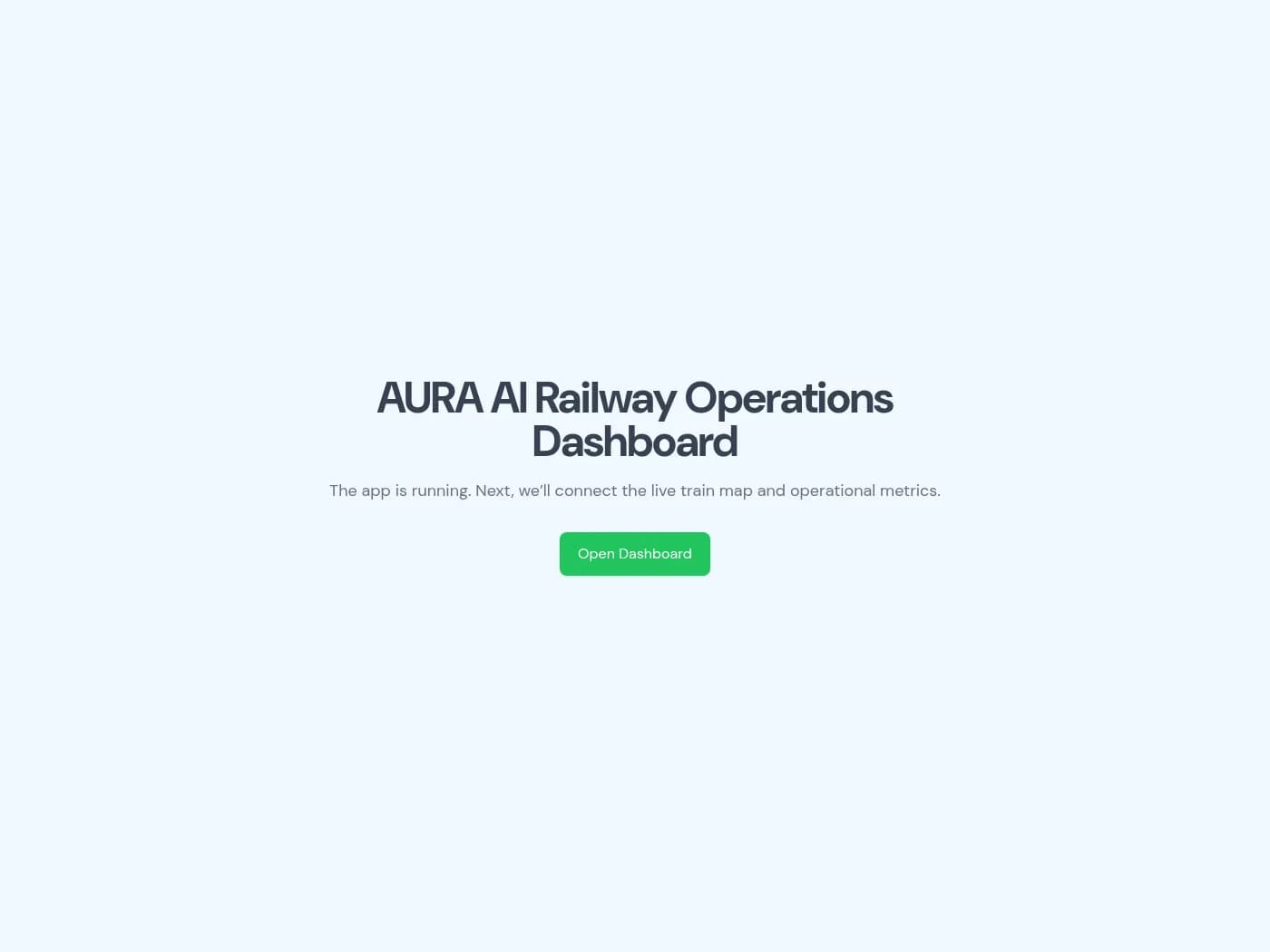 AURA AI Railway Operations Dashboard