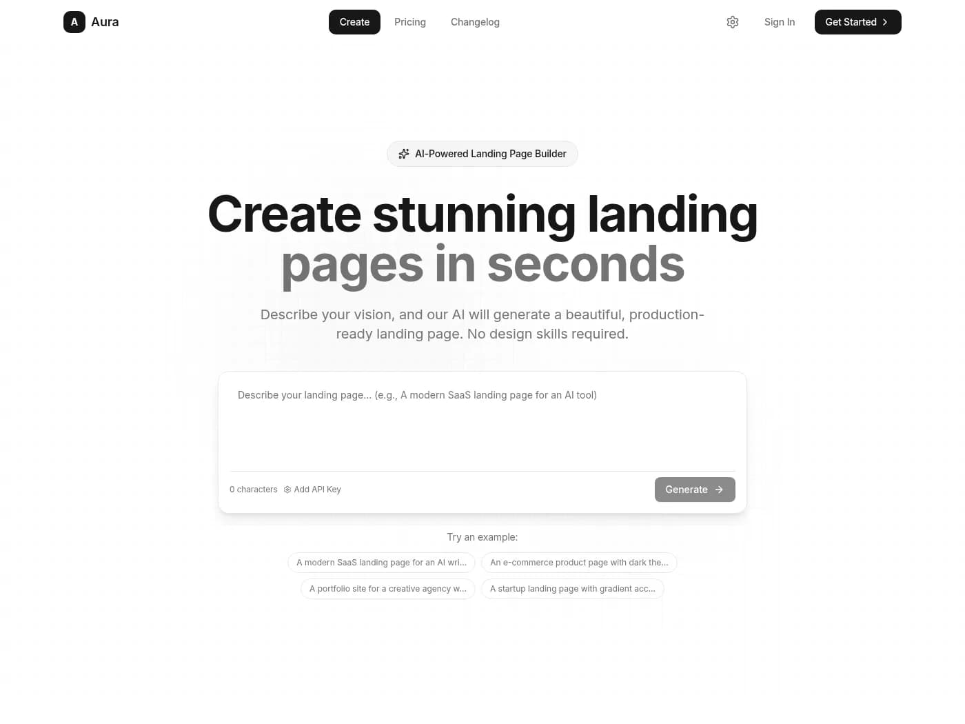 Aura.build Clone - Minimal Gray & Black Modern Web App with Animations