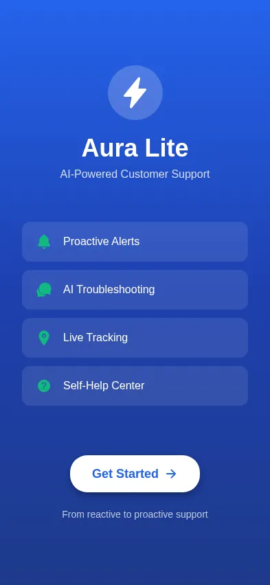 Aura Lite – Proactive AI-Powered Customer Service Mobile App