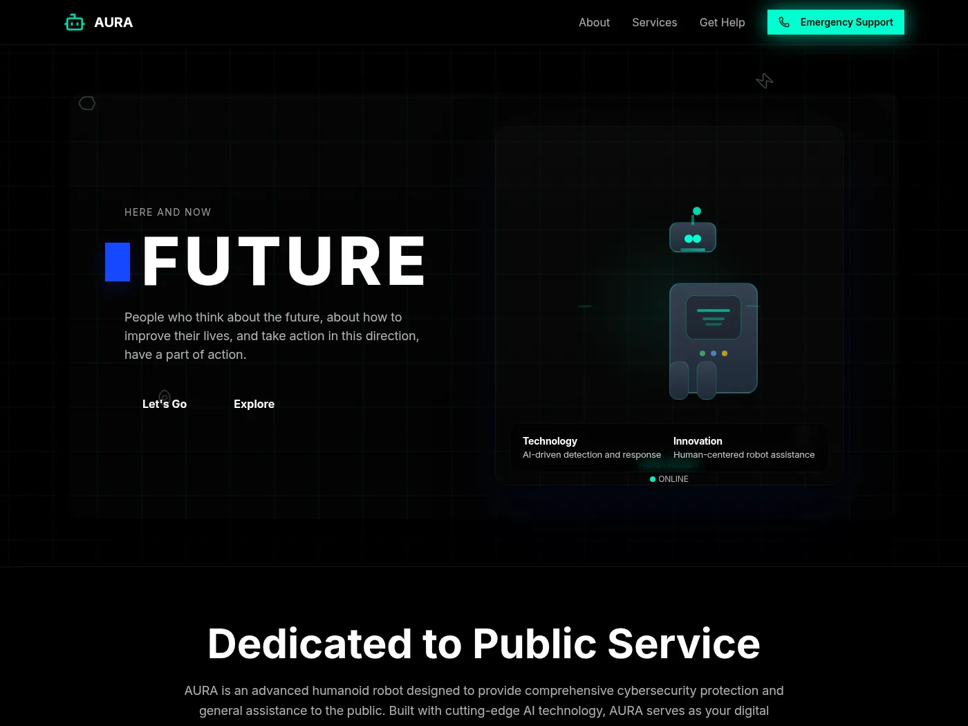 AURA – Enhanced Humanoid Robot Assistant Website