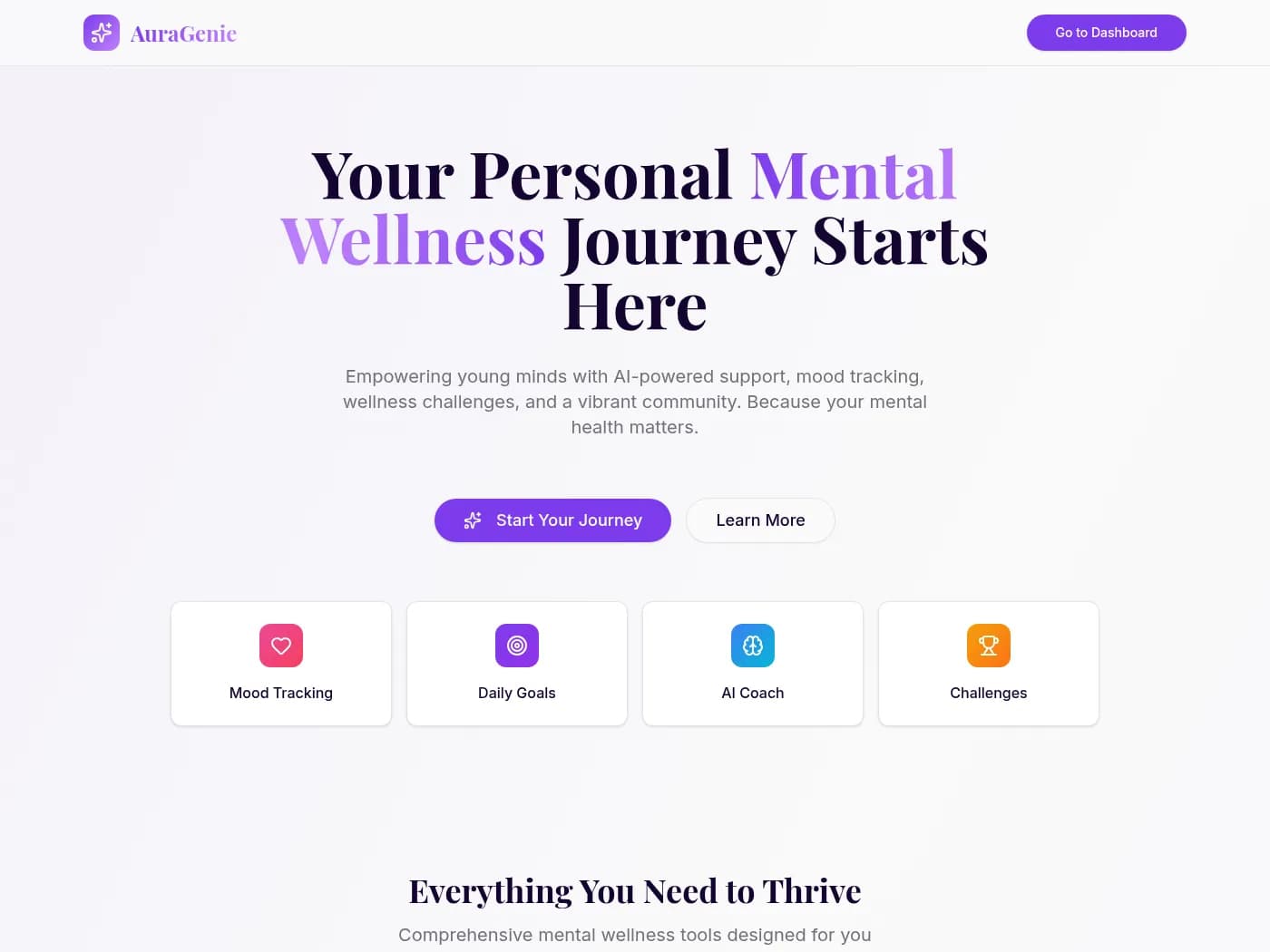 AuraGenie: Personalized AI Mental Wellness Platform for Young Minds