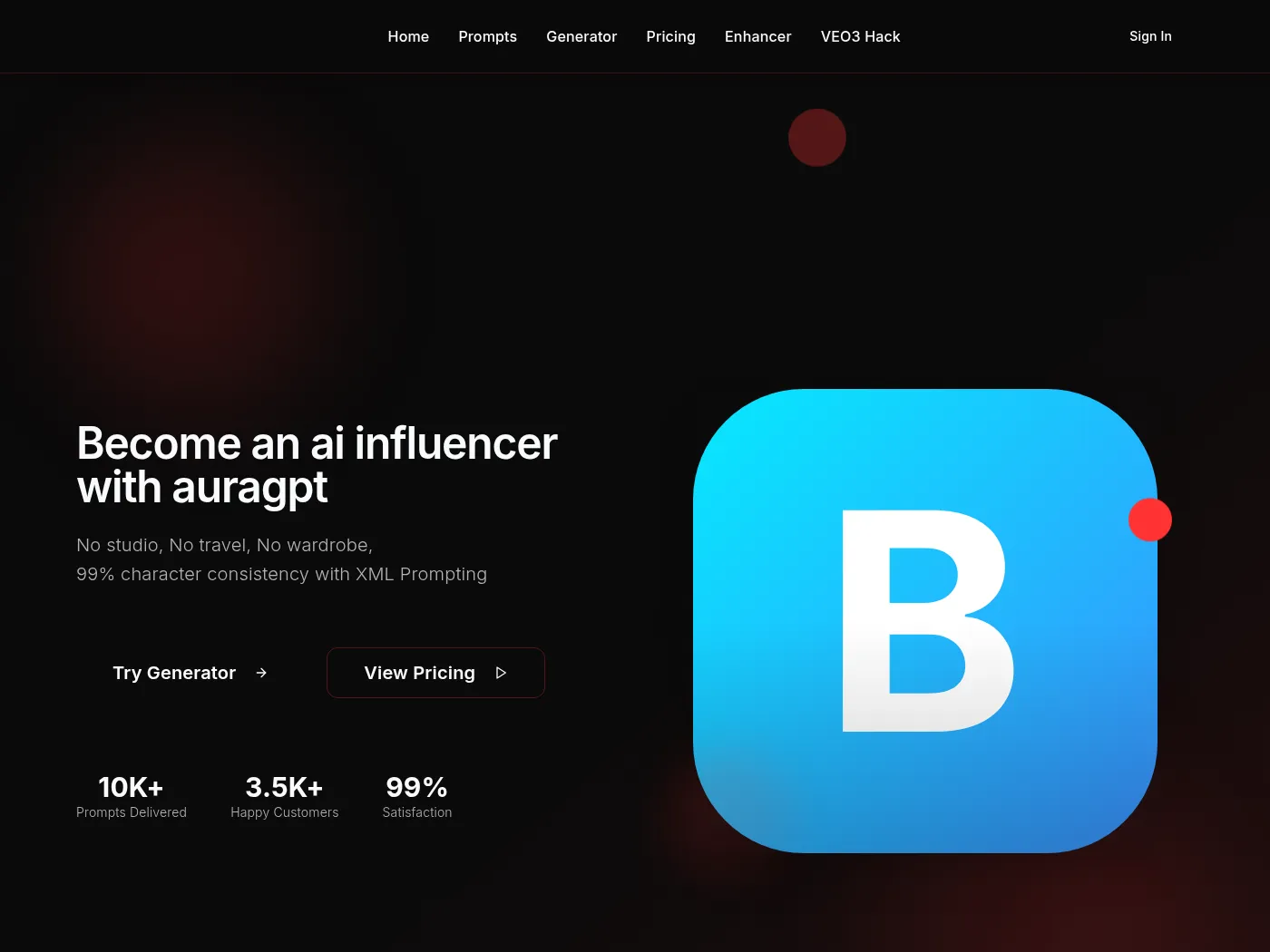 AuraGPT – AI Influencer Generator & Prompt Marketplace
