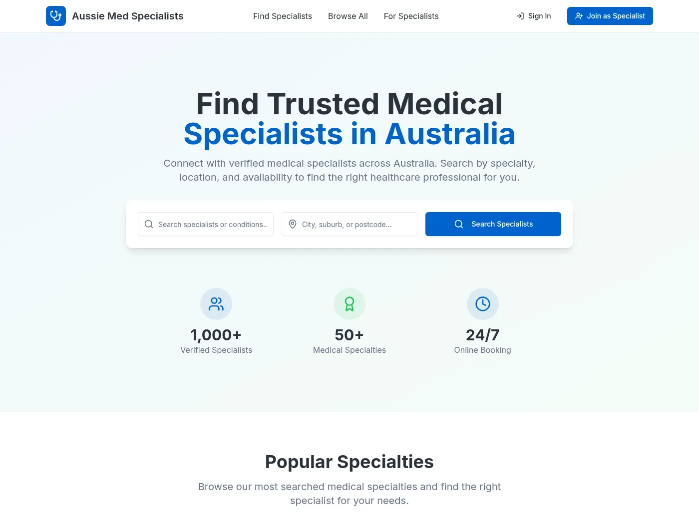 Aussie Med Specialist Finder Directory