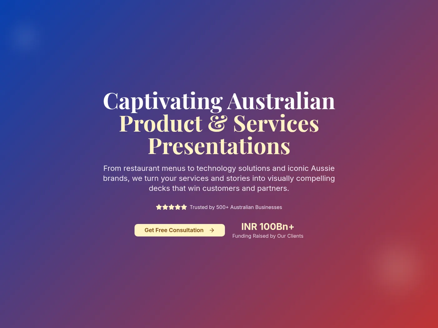 Captivating Aussie Product & Services Decks Website