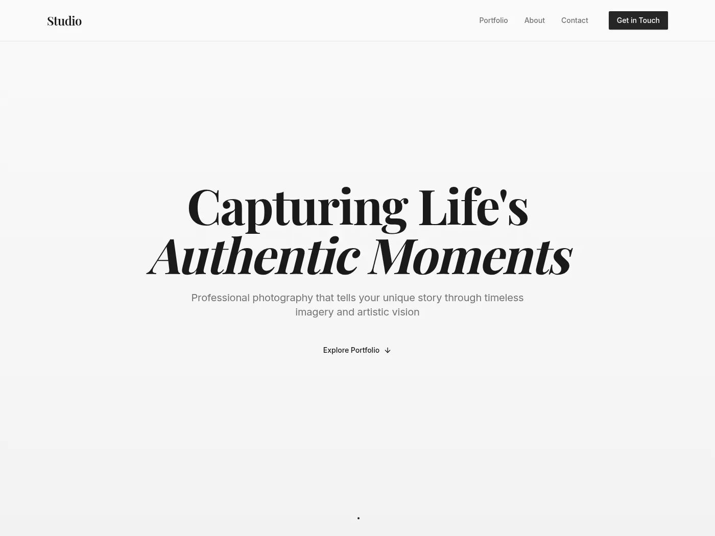 Authentic Photographer Portfolio Website