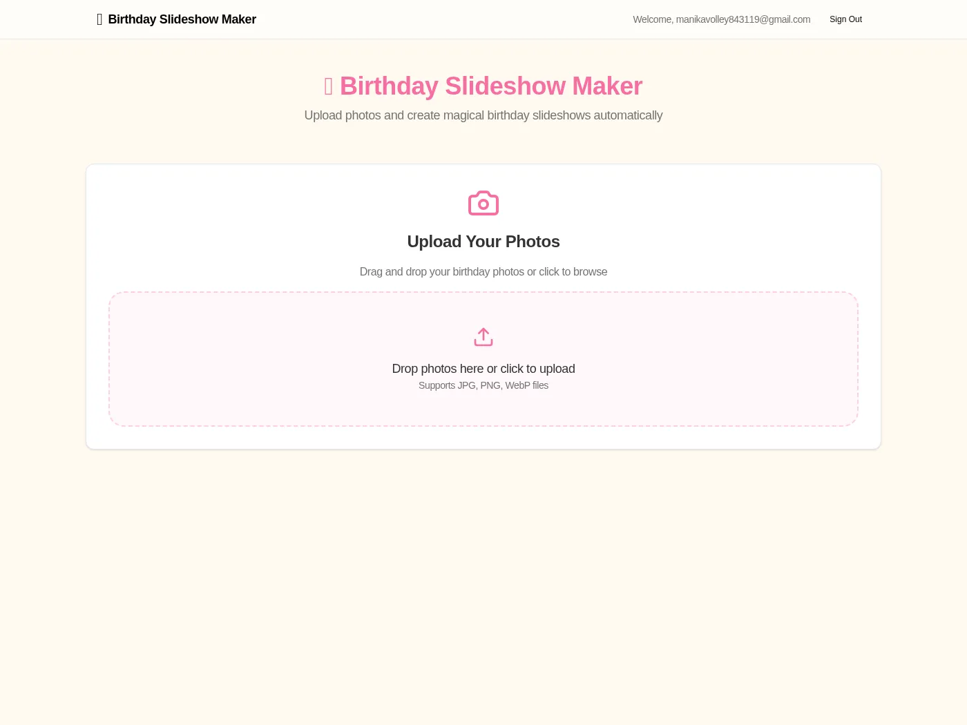 Auto Birthday Slideshow Maker