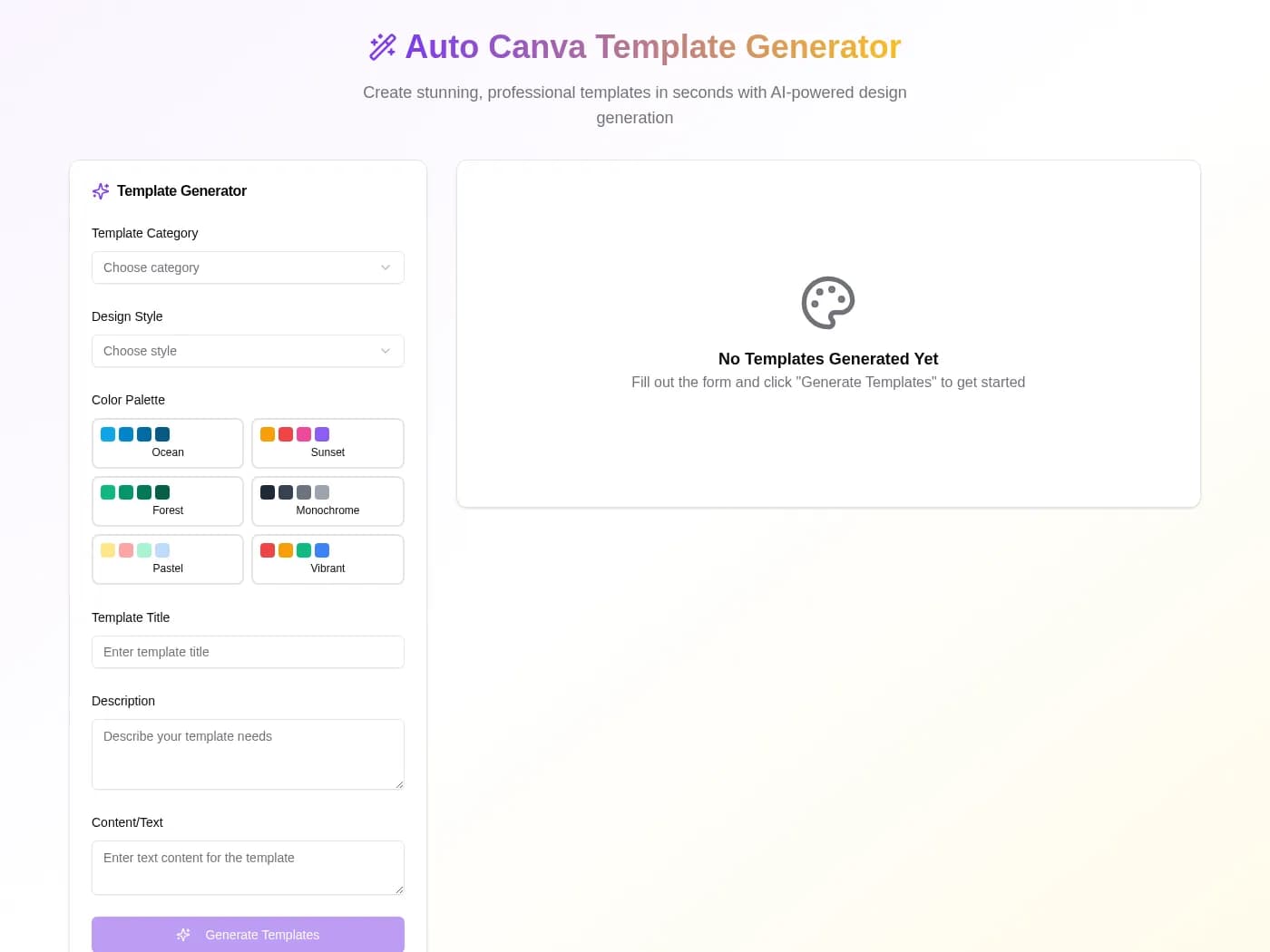 Auto Canva Template Generator
