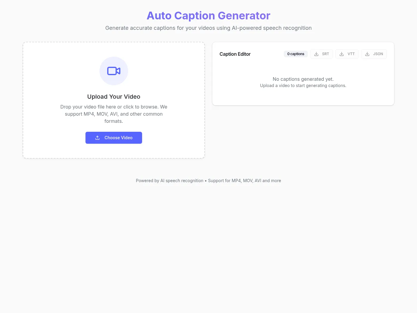 Auto Caption Generator for Videos