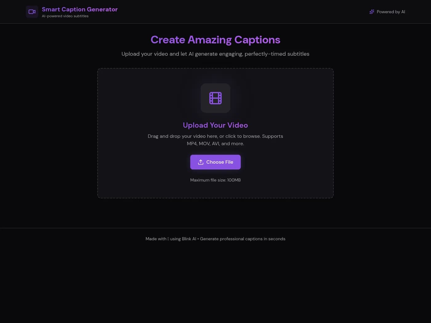 Smart Caption & Subtitle Generator