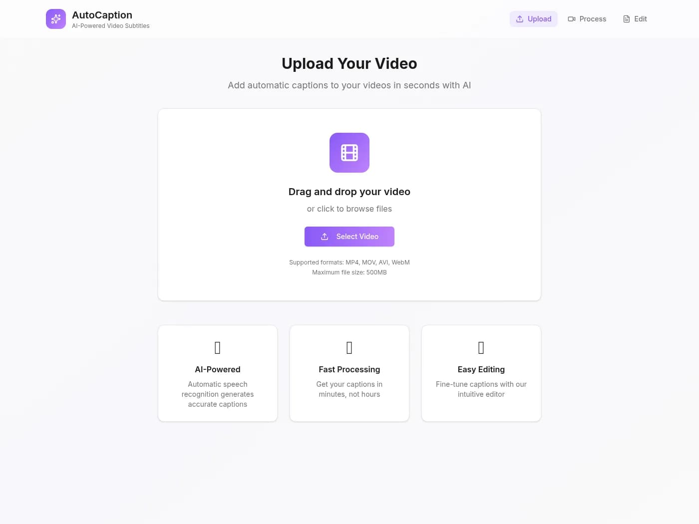 Auto Caption Video App