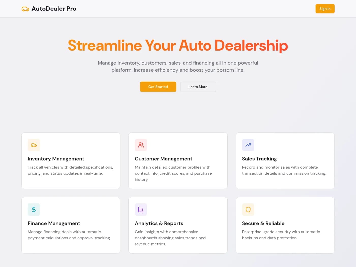 Auto Dealer Management System