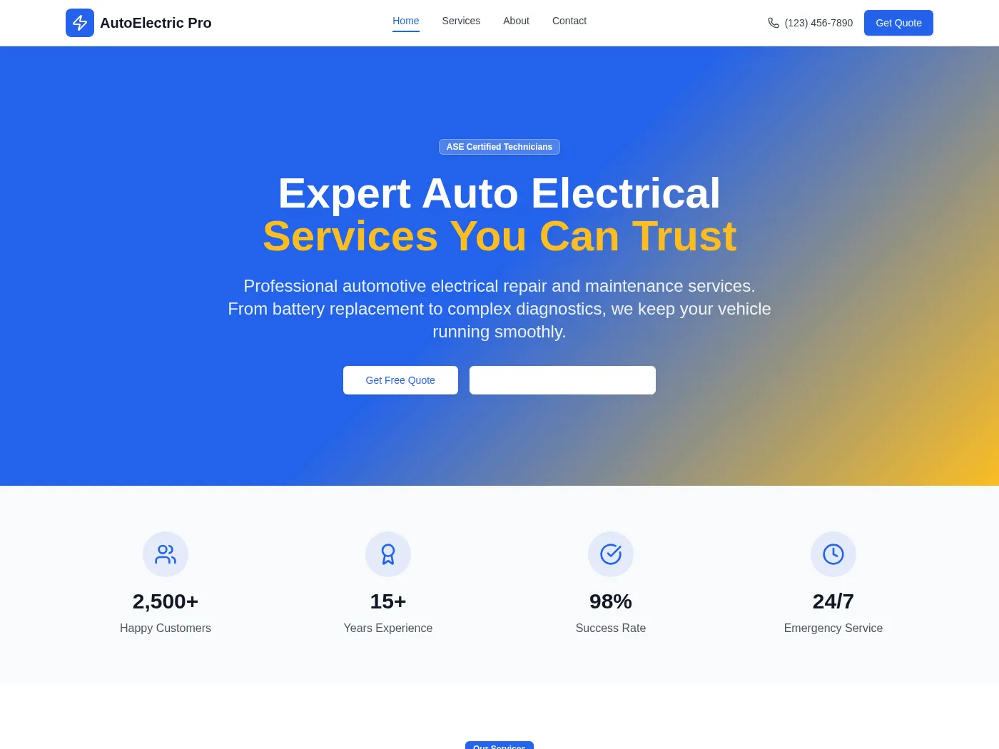 Auto Electric Service Company Website