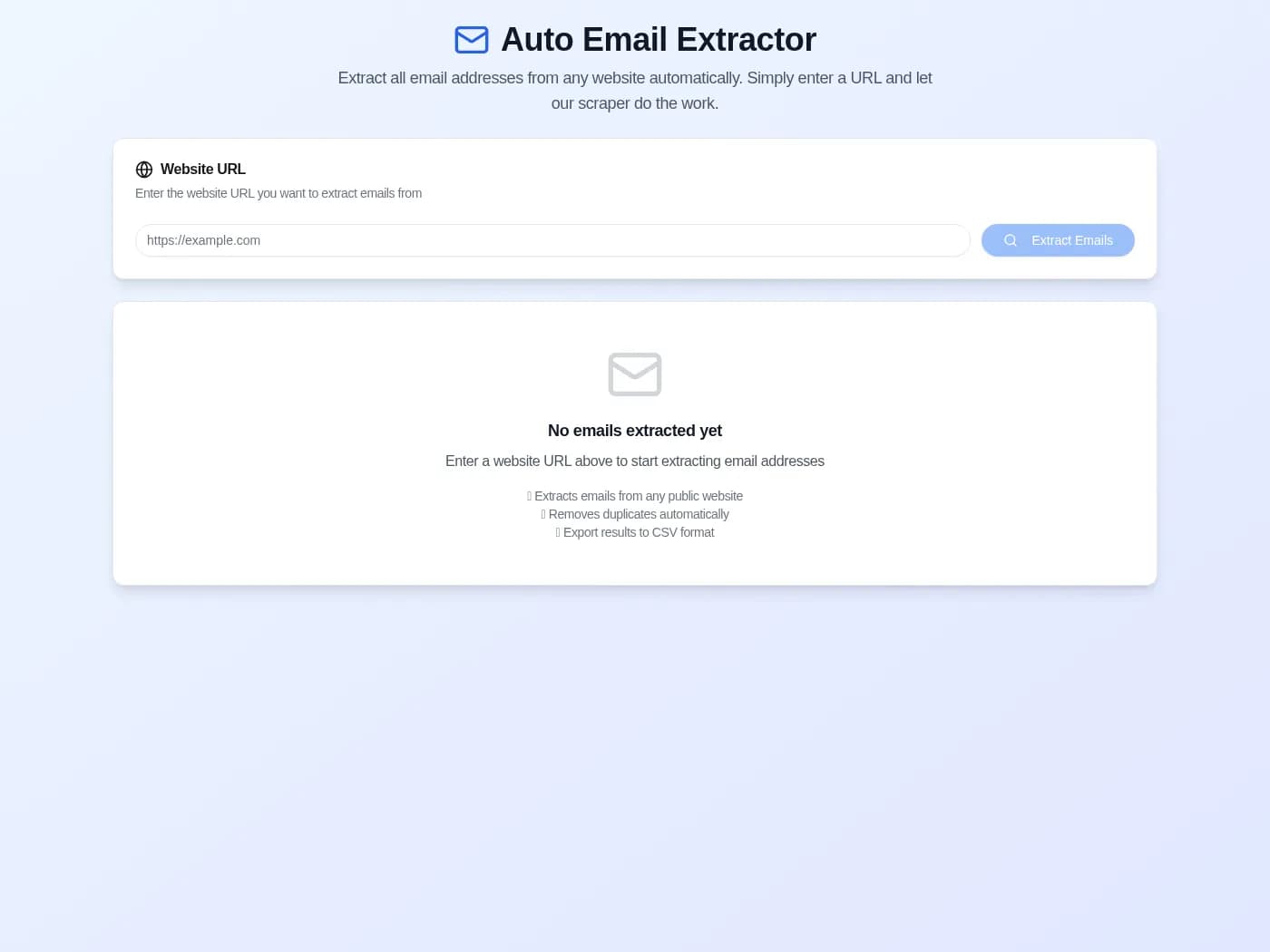 Auto Email Extractor for Websites