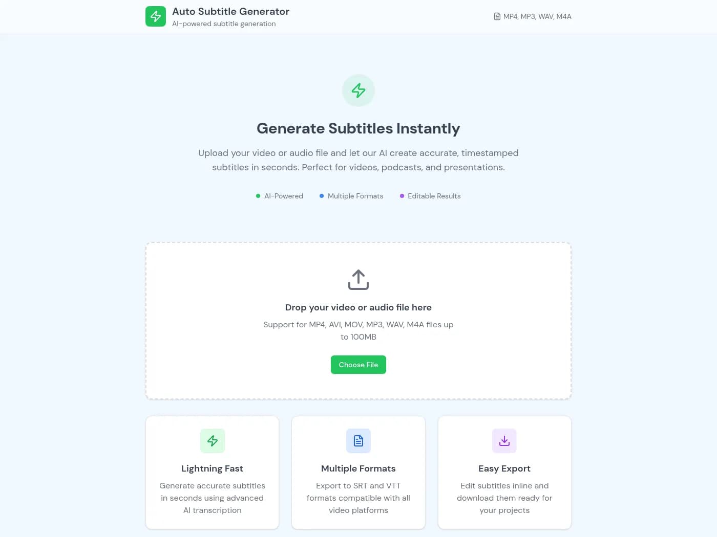Auto Subtitle Generator