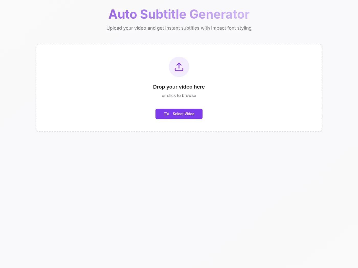 Auto Subtitle Generator with Impact Font