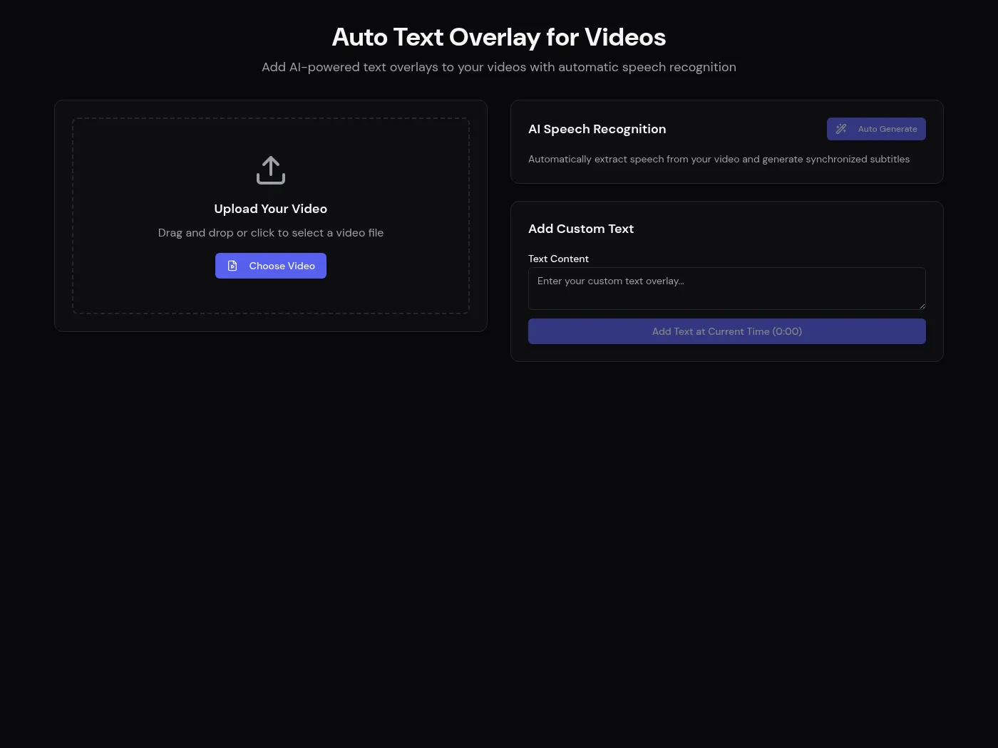 Auto Text Overlay for Videos