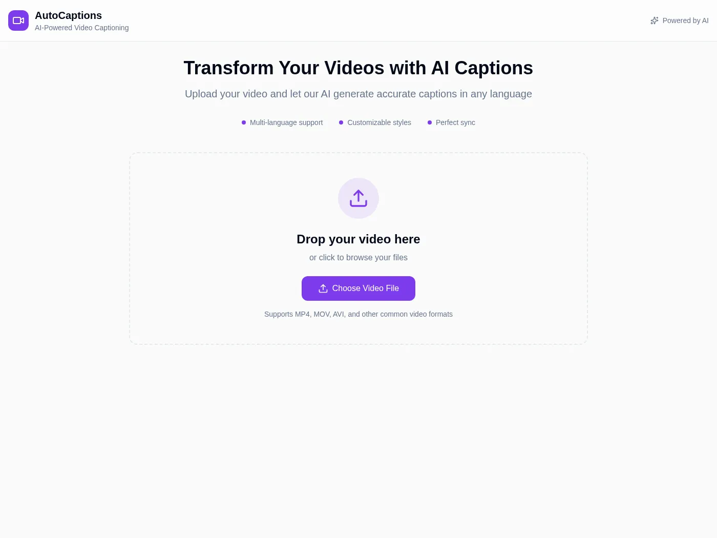 AutoCaptions: AI-Powered Multilingual Video Captioning Tool
