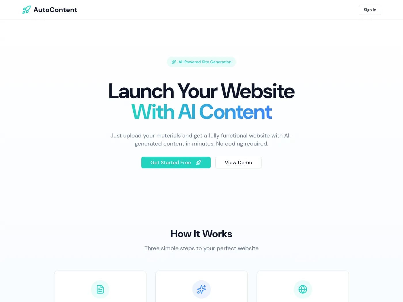 AutoContent Site Launcher