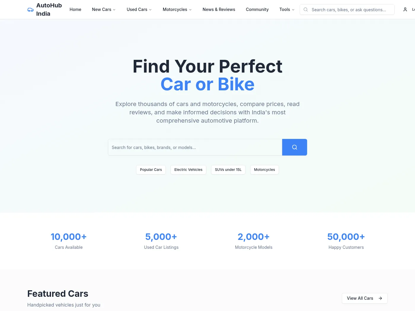 AutoHub India: The Ultimate Modern Automotive Platform for Cars & Bikes