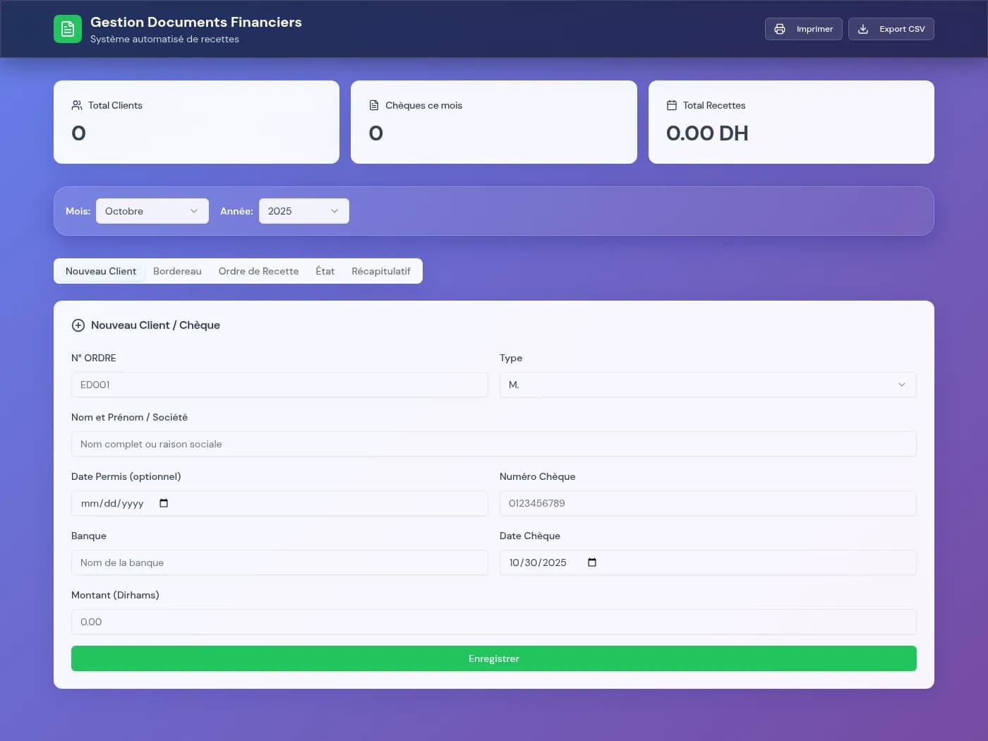 Automated Financial Document Web App with Glassmorphism UI