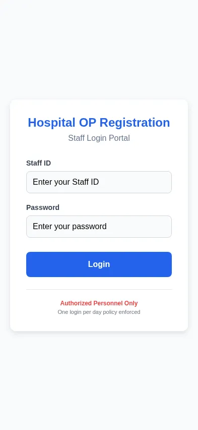 Automated Hospital OP Registration System