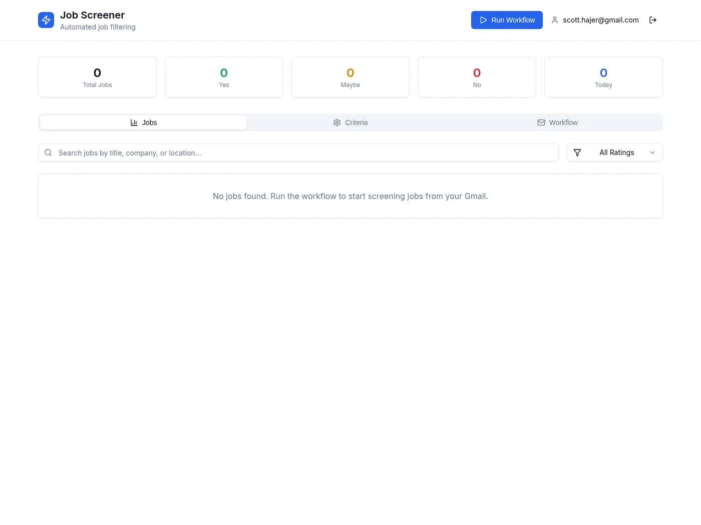 Automated Job Email Screener & Aggregator