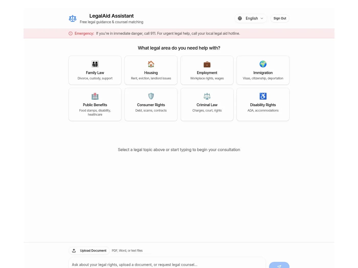 Automated Legal Aid Chatbot