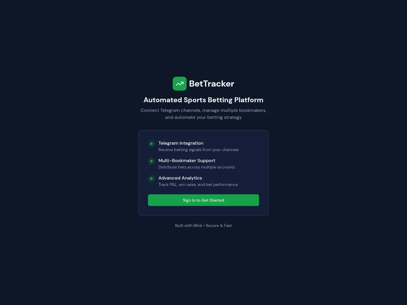 Automated Sports Betting Platform with Telegram Signal Integration