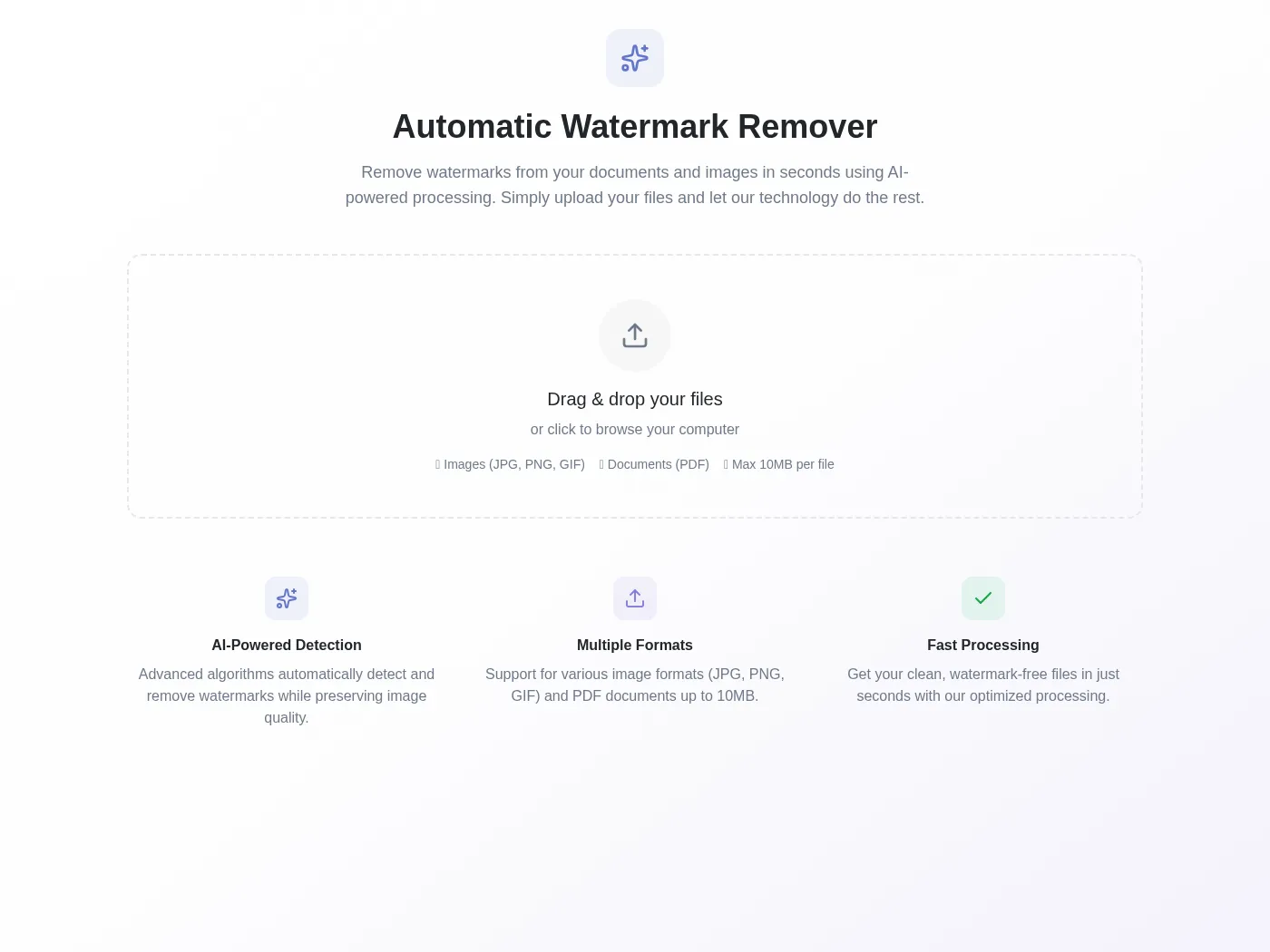 Automatic Watermark Remover for Documents and Images