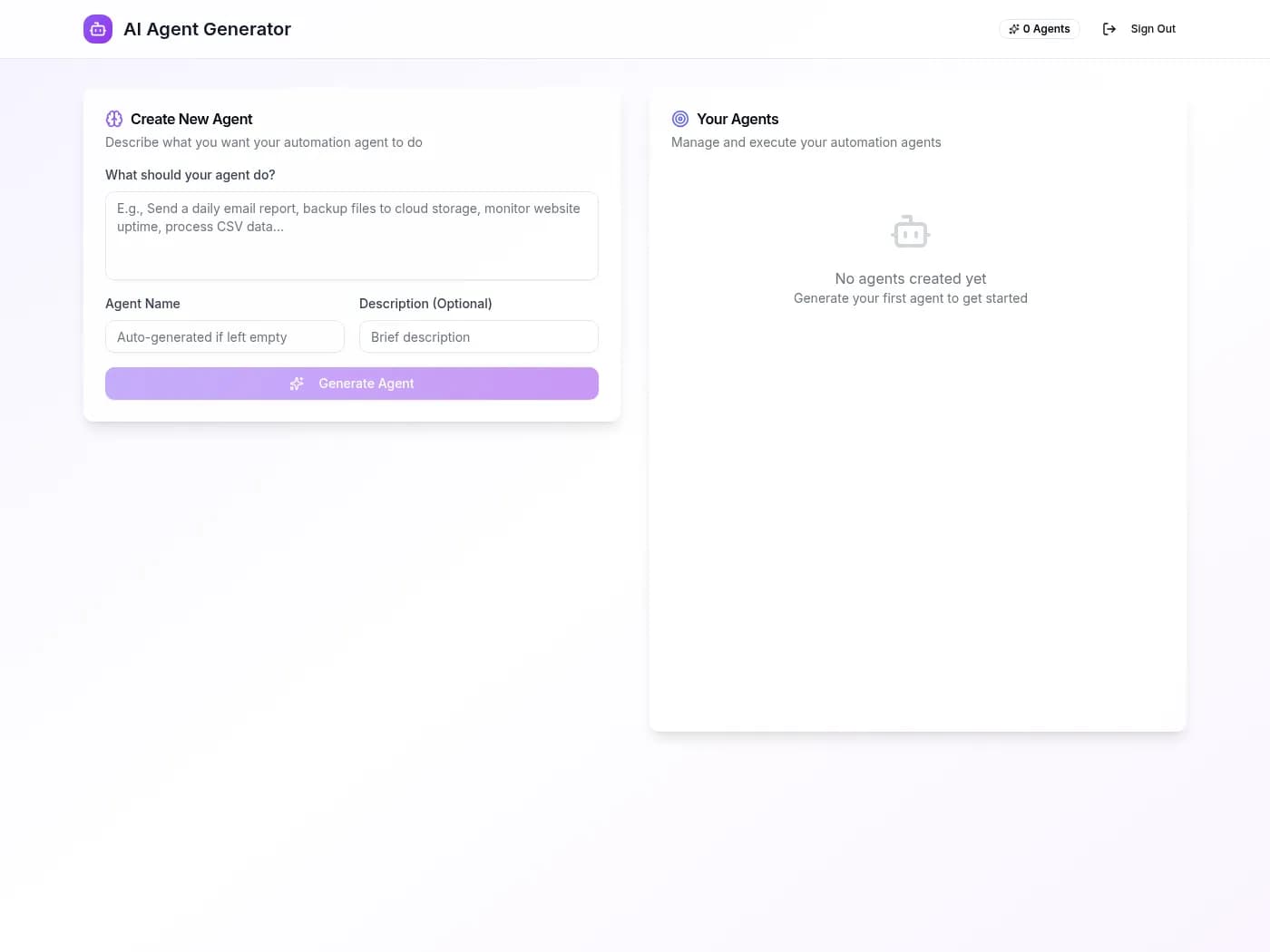 Automation AI Agent Generator