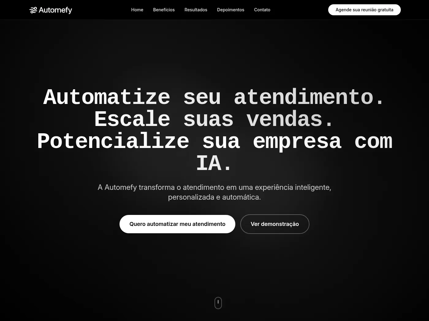 Automefy Conversational Automation Landing Page