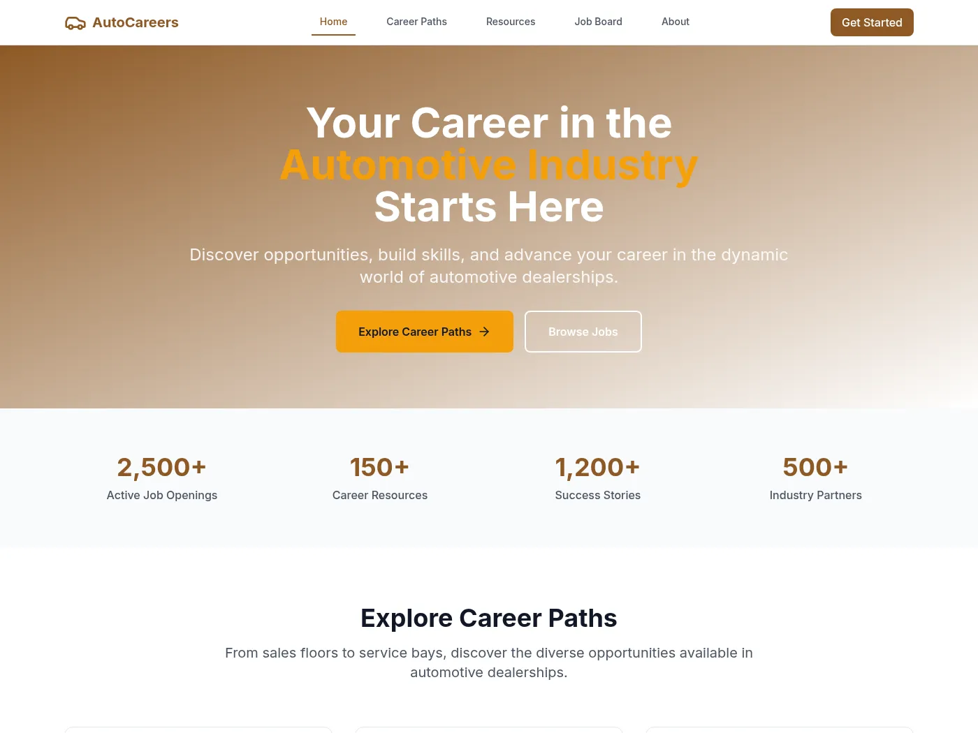 Automotive Dealership Career Hub