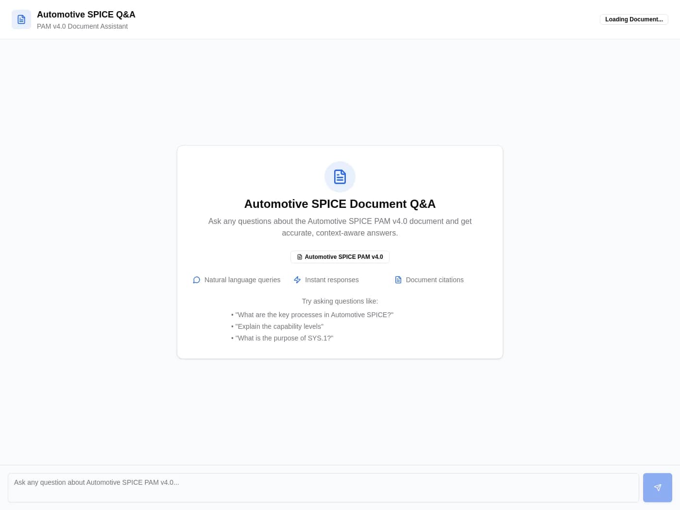 Automotive SPICE Document Q&A Chatbot
